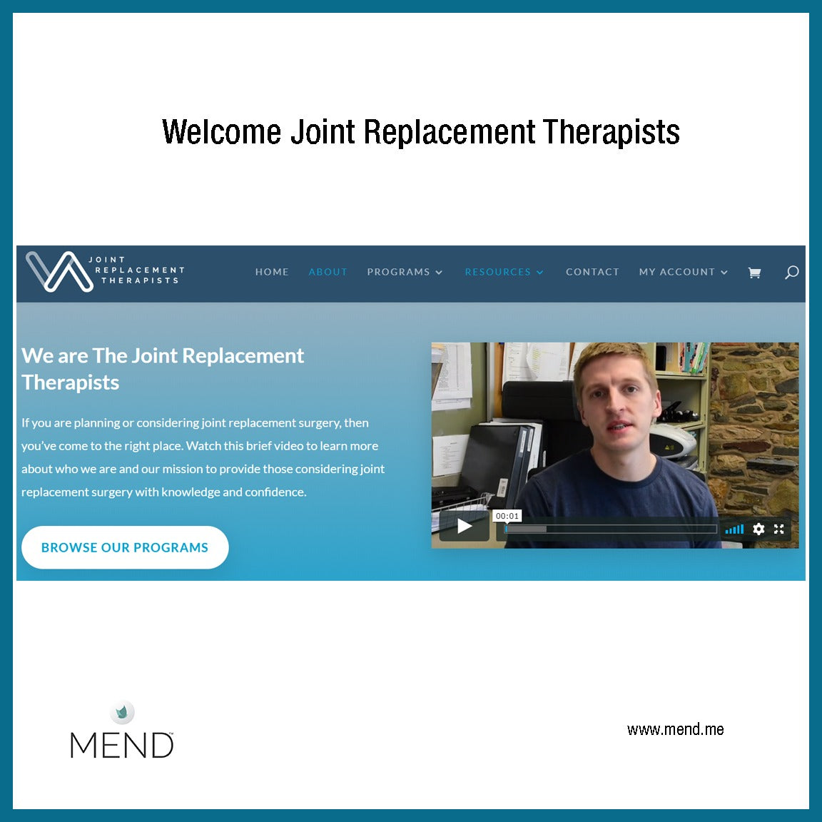 MEND to work with Joint Replacement Therapists - MEND